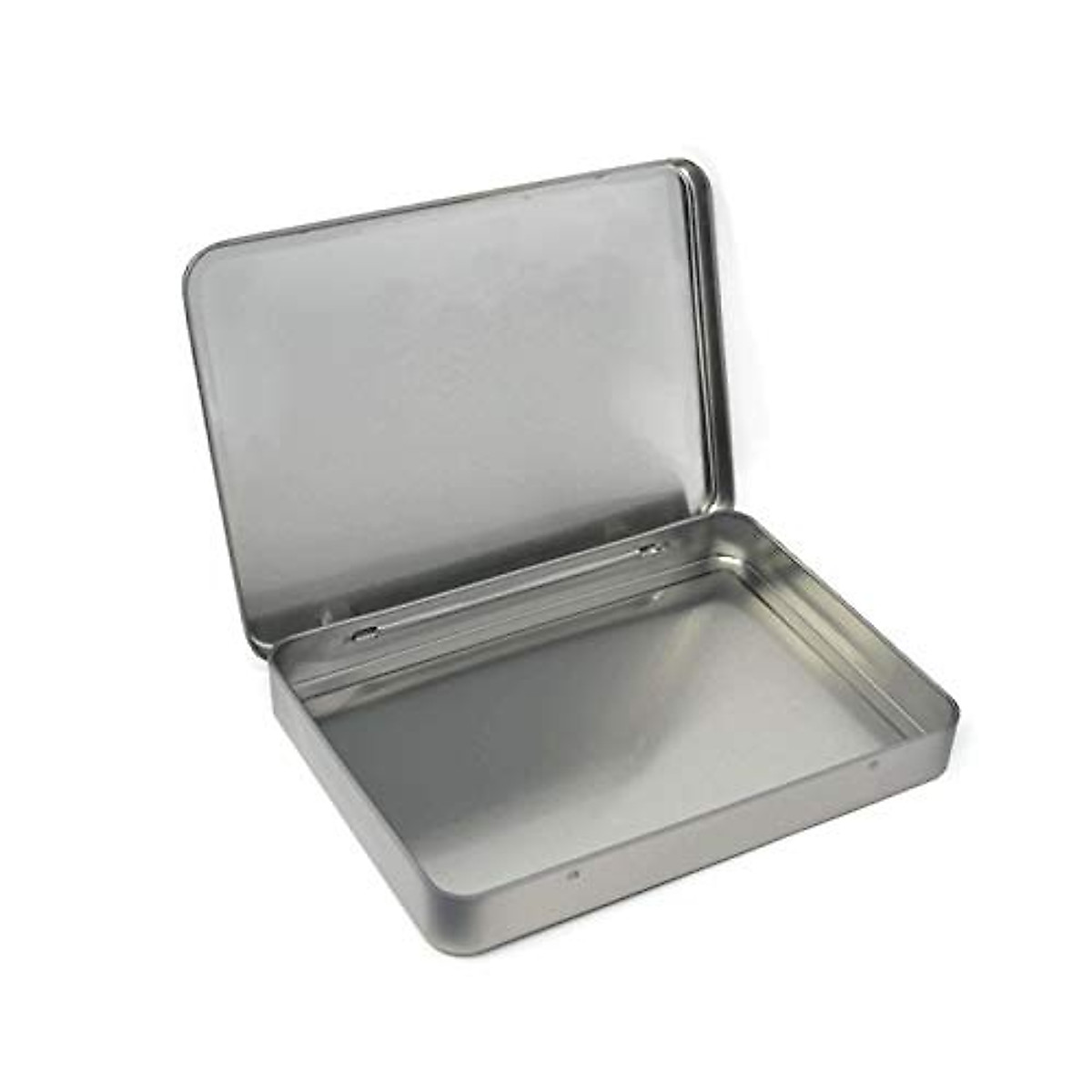 (2 Pack) Tin Container, Large (7.25" x 5.25" x 1") by Crafftin - Hinged, Metal Rectangular tins for Crafts, Survival Supplies, Kitchen Storage, and General Organization