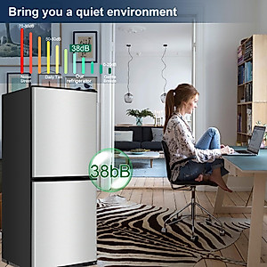 rosmena Small Refrigerator with Freezer, 4.1 Cu.Ft. Compact Mini Refrigerator with Freezer on bottom, large mini fridge for Apartment, Dorm, Office, Family, Basement, Garage