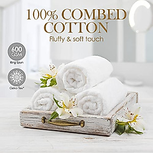 Elaine Karen 6 Pack Premium Hand Towels – 100% Cotton Extra Soft Hand Towels, Highly Absorbent, Hotel & Spa Quality Bathroom Hand Towels 16x30 - White