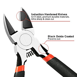 BOENFU Wire Cutters for Crafting 2 Pack Heavy Duty Nippers Tool Jewelry Pliers Flush Cutters for Artificial Flowers, Jewelry Making, Chicken Wire, Electronics, 6 Inch, Black