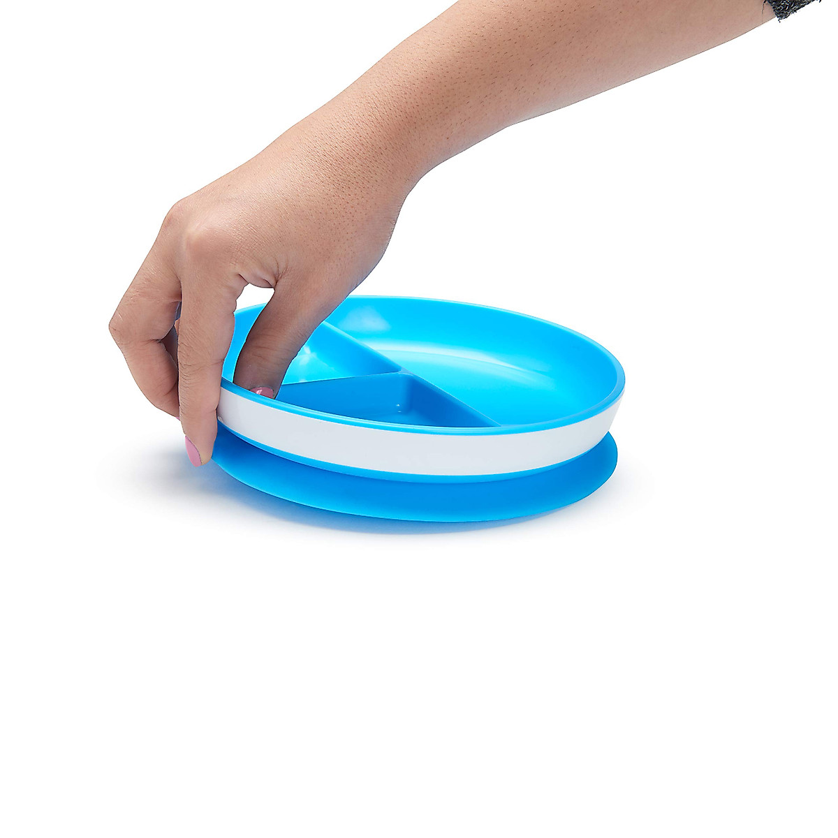 Munchkin® Stay Put™ Divided Suction Toddler Plate, Blue