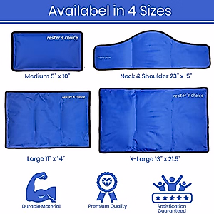 Rester's Choice Extra-Large Gel Ice Pack (13" x 22") - Reusable, Flexible, Durable - Ideal for Back, Shoulder, Knee (Blue, 1 Pack, X-Large)