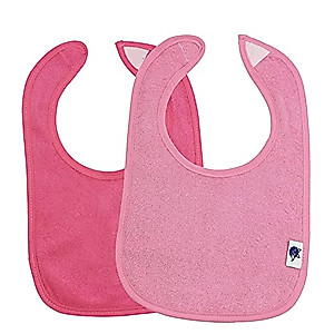 SPINFOX 12 Pack Waterproof Baby Bibs for Girls Terry Drool Bib Cotton Solid Knit Infant Feeding Bibs -Girl