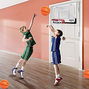 Upgrade Basketball Hoop Set for Kids-Extra Large 24” x 16” Pro Indoor Basketball Hoop for Door & Wall with 3 Balls, Complete Accessories, Basketball Toy Gift Perfect for Boys Girls Teens Adults