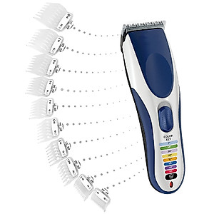 Professional Hair Clipper Guards Guides 10 Pcs Coded Cutting Guides #3170-400- 1/16" to 1" fits for All Wahl Clippers(Transparent-10 pcs)