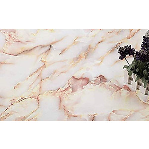 Teemall Self Adhesive Jade Look Marble Gloss Film Contact Paper Waterproof Shelf Liner Drawer Cabinet Sticker 15.6inch by 78inch