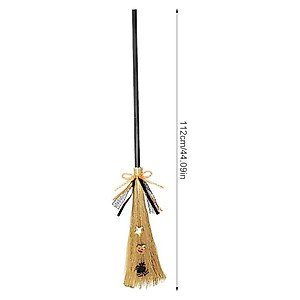 Kids Witches Broom - Halloween Decor Broom | Halloween Witch Broom with Detachable Handle, Reusable Witch Flying Broom Stick,Witch Wizard Costume Accessories, Wizard Broom-Stick Cosplay, Halloween