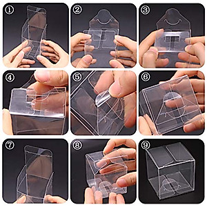 GGOUPTY 30 PCS Clear Candy Box 2"x 2"x 2" Favor Gift Boxes Transparent Plastic Cube Boxes for Cupcakes Christmas Wedding Party