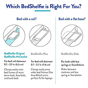 BedShelfie with Deep Cupholder The Original Bedside Shelf for Bed Bunk Bed Shelf College Dorm Room Essentials Dorm Bed Shelf Clip-on Table Tray Caddy As Seen On Business Insider (Lg 17 x 11.6 White)