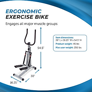 Stamina Products 40-0069 Spacemate Adjustable Folding Exercise Fitness Stepper Machine with Digital Monitor and Transport Wheels