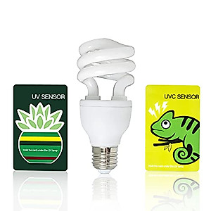 Protover UVA UVB Reptile Light 5.0, Tropical Amphibian Compact Fluorescent Lamp , Bearded Dragon Tank Accessories, UVB Light Bulb for Reptiles, Chameleon, Lizards, Slider, Tortise, Frog, Snake. (13W