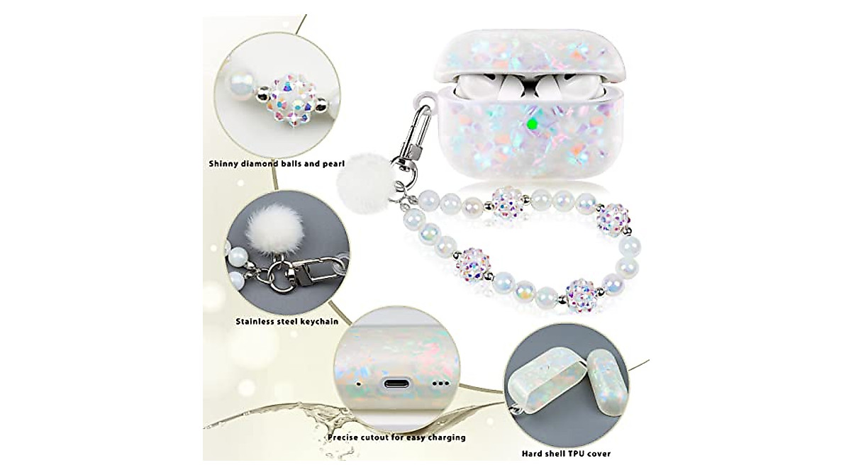 Cute AirPods Pro Case with Pearl Lanyard - Perfect Gift