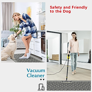 GOYLSER Kitchen Floor Mat Cushioned Rug Runner Mat Kitchen, Thick Waterproof Non-Slip Grey Kitchen Rugs for Hardwood Floors, Washable Rugs for Kitchen Floor, Gray Kitchen Rugs Non Skid, 60"x26"