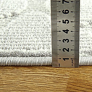 Fashionwu Area Rug 5 x 8 Bedroom Boho Rug Lattice Tufted Carpet for Dining Room Living Room Rug Moroccan Accent Floor Mat Non-Shedding Geometric Rug Aesthetic Floor Cover Floor Carpet, Grey