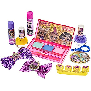 L.O.L. Surprise! Townley Girl Makeup Filled Backpack Set with 12 Pieces, Including Lip Gloss, Nail Polish, Nail Stones and Keychain, Ages 5+ for Parties, Sleepovers and Makeovers