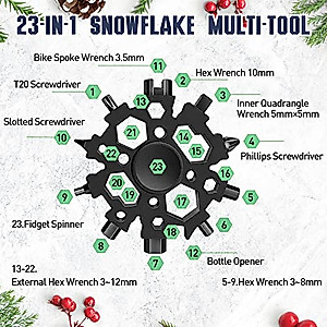 Stocking Stuffers Ideal Gifts for Christmas, Men, Dad, Husband, Boyfriend,46-in-1 Wallet Multitool Credit Card and Pocket Snowflake Multi Tools Cool Gadgets Tools Anniversary Birthday Gift