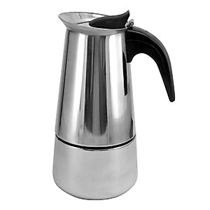 Dependable Industries inc. Essentials Stainless Steel Moka Espresso Coffee Pot Maker Percolator Stovetop Latte Cappuccino Italian Spanish Coffee (Silver, 6 Cup = 12 Ounce)