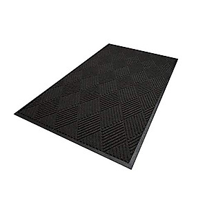 WaterHog Diamond | Commercial-Grade Entrance Mat with Rubber Border – Indoor/Outdoor, Quick Drying, Stain Resistant Door Mat (Charcoal, 4' x 6')