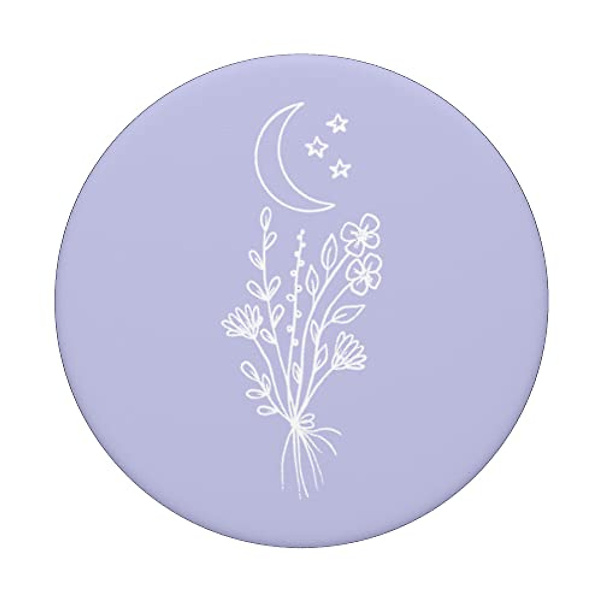 Purple-Lavender - Boho Moon Wildflower Floral PopSockets Swappable PopGrip