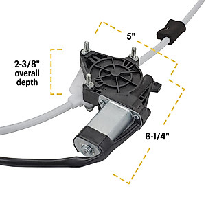 Universal 2-Door Power Window Conversion Kit for Flat Glass: Manual to Electric, Suitable for Classic Cars & Custom Street Rods, Includes OEM Style Switches, Wiring, Regulator, Crossover Kit - 12V