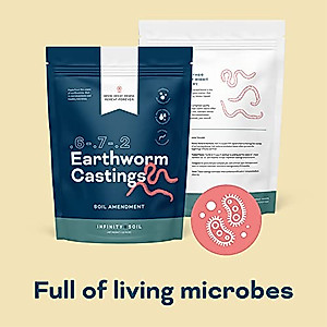 Infinity Soil - Earthworm Castings - Sustainable & Natural Soil Amendment - 0.6-0.7-0.2 NPK - Enhance Soil with Living Microbes and Micronutrients - 1 LB
