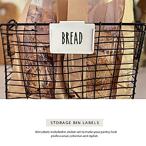 QUART + PINT 155 Kitchen Pantry Labels for Containers. Preprinted Clear Handwritten Stickers with Black Text. Waterproof Vinyl Stickers. Organization Labels for Jars Canisters & Home Storage Bins.