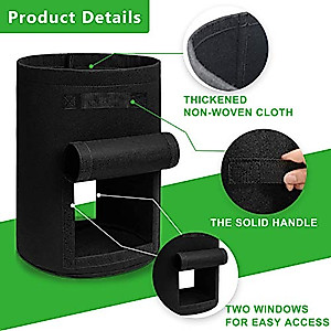 TCBWFY Potato Grow Bags with 2 Flaps 15Gallon,2 Pack Heavy Duty 400g Potato Grow Bags,Planting Bag with Sturdy Handles and 2 Harvest Windows,Vegetable Grow Bags for Planting Potato,Carrots, Carrots