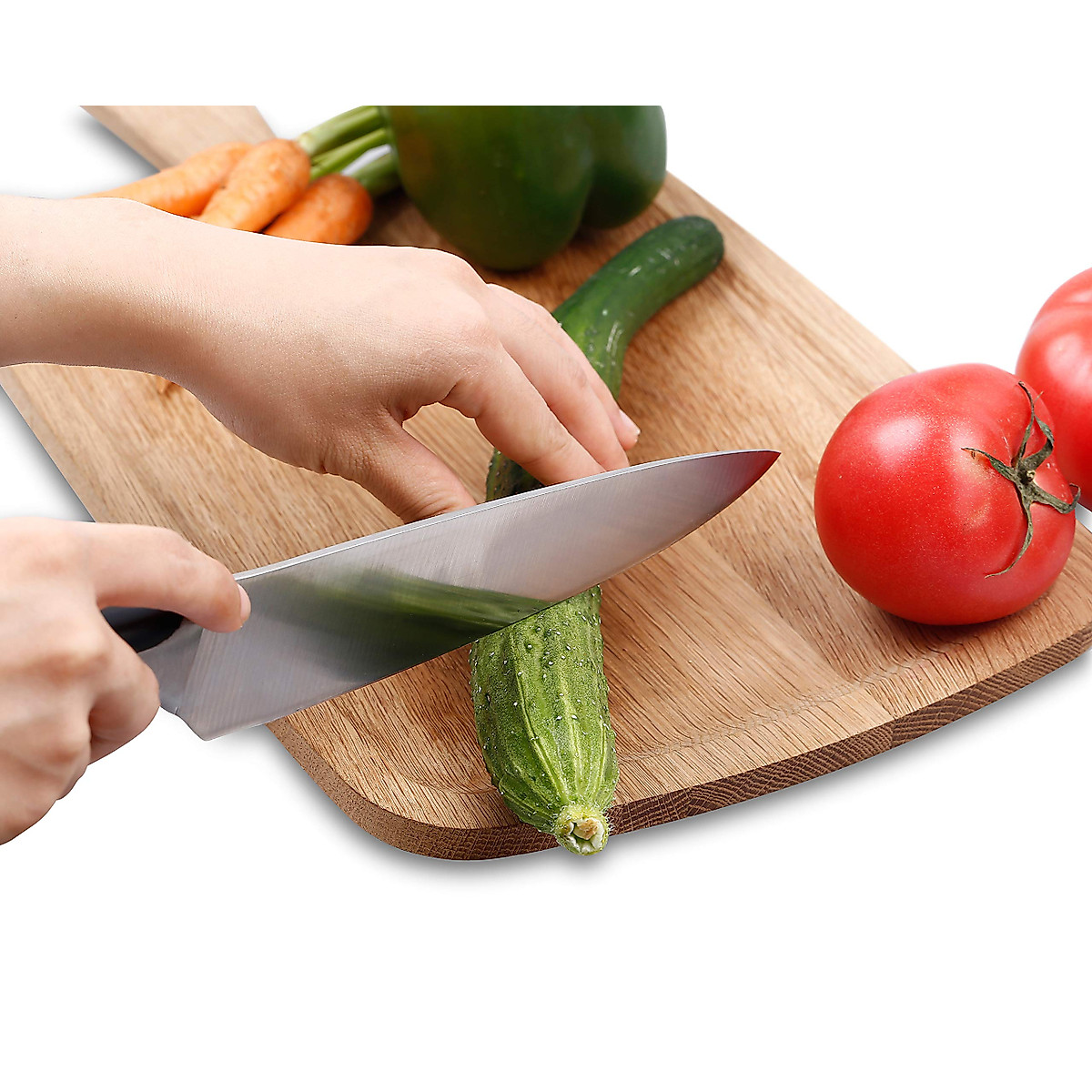 Culina® Pro 7-Piece German-steel Forged Knife Set with Wood Storage Block and 5-inch Utility Knife