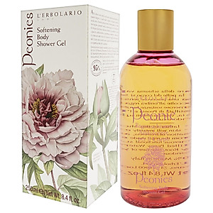 L'Erbolario - Peonies - Softening Body Shower Gel - Perfumed Body Cleanser with Soft and Luscious Foam - Vibrant and Gentle Properties - Floral, Powdery Fragrance, 8.4 oz