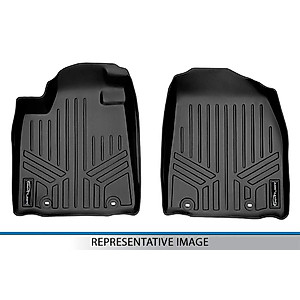 SMARTLINER Custom Fit Floor Mats 1st Row Liner Set Black Compatible with 2015-2022 Compatible with Ford F-150 SuperCab or SuperCrew Cab