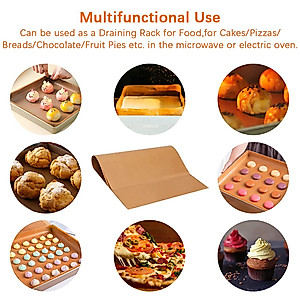 BieFuDan 6 Sheets Silicone Baking Mats Non Stick Reusable,Oil Brush,Baking Mat Sheet Baking Tray Liner Set 30 * 40cm,Reusable Professional Quality,Nontoxic CookingMat,Reusable Non Stick Oven Liner