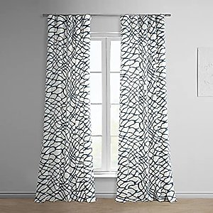 HPD Half Price Drapes Printed Cotton Twill Curtains For Room Décor 50 X 108 (1 Panel), PRTW-D50C-108, Ellis Blue