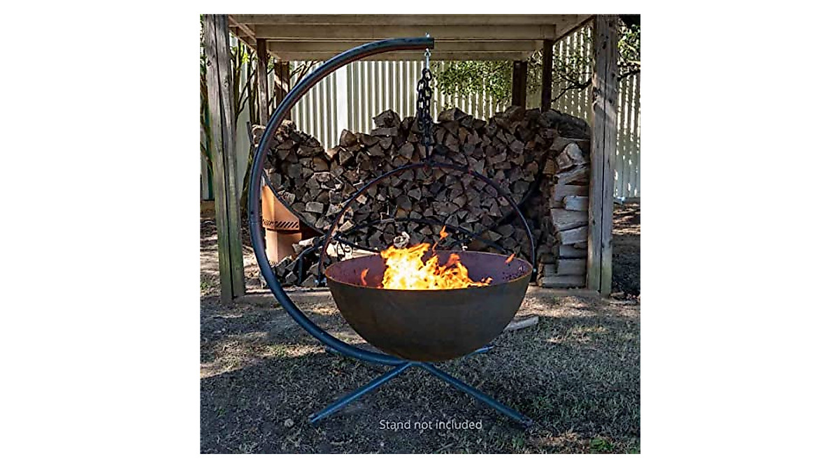 42" Cast Iron Cauldron Fire Pit Bowl - Grill & Warmth