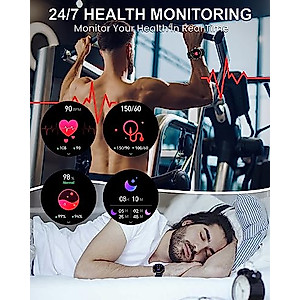 PODOEIL Military Smart Watch for Men with Bluetooth Calling, 108 Sports Modes Activity Tracker Watch for iPhone Samsung Android, 1.39" HD Smartwatch with Health Monitor Sleep Monitor (Black)