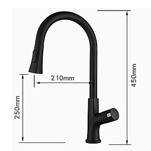Touchless Kitchen Faucet Matte Black Intelligent Induction Kitchen Sink Faucet with Pull Down Sprayer, Brass Swivel Pull Out Kitchen Mixer Tap Single Handle 2 Spray Modes