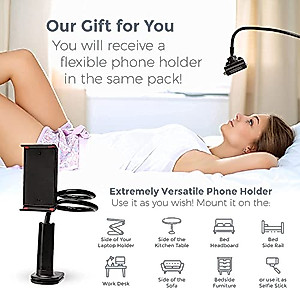 DZHJKIO Laptop Stand for Bed- Portable Laptop Table -Folding Laptop Table - Laptop Stand Adjustable Height with Phone Holder and Mouse Pad Ergonomic Laptop Desk for Couch Computer Riser by Erosso