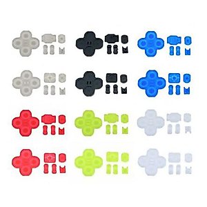 Left Right Conductive Rubber Silicone Button Pad Kit for Switch NS Joy-Con Replacement (White Right)