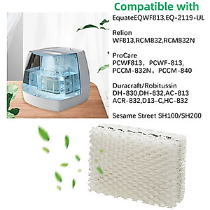 kakofaci WF813 Humidifier Filters Replacement Compatible with Equate EQWF813 PCWF813 Relion RCM832 RCM-832N Protec RWF813 EQ-2119-UL PCCM-832N Cool Mist Humidifiers Wick Filter - 6 Pack