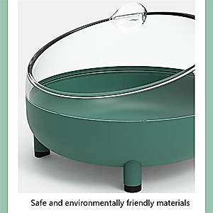 FUUIE Bowls for Food and Water Bowl Stainless Steel Neck Protection Transparent Round Water Bowl for Pets (Color : Blue)