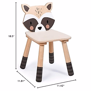 Tender Leaf Toys - Forest Raccoon Chair - Wooden Playroom Furniture for Kids - Cute and Sturdy Animal Themed Chair - Age 3+
