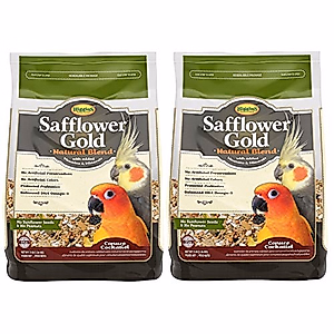 Higgins 2 Pack of Safflower Gold Natural Blend Conure and Cockatiel Food, 3 Pounds Each