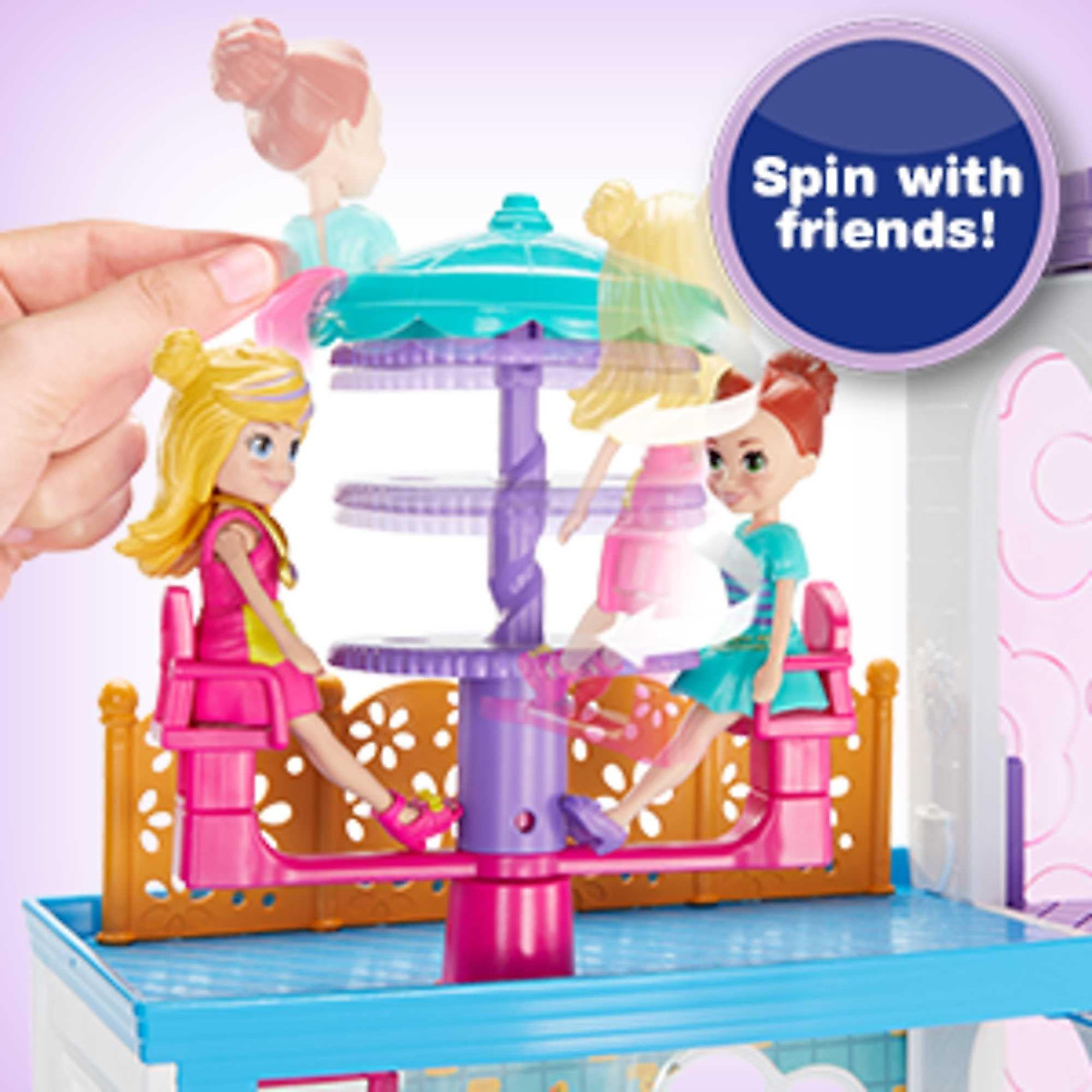 Polly Pocket Playset with 3-inch Doll & Party Accessories, Poppin' Party Pad Transforming Playhouse Toy