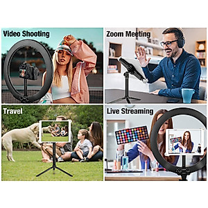 Elitehood 360 Rotatable iPad Holder, Universal Tablet Tripod Mount for 9.5-14.5' Tablets, iPad Pro, Air, & More, Compatible with 1/4'-20 Thread Tripods, Monopods, & Selfie Sticks