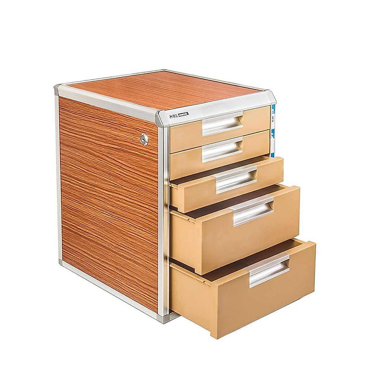 BIZOLE Flat File Cabinet Storage, Desktop Drawer Cabinet, 4/5 Tier Aluminum Alloy File Cabinet, Office Supplies A4/Receipt File Organizer, for Desktop Office Supplies and Home (Color : 5 Layers)