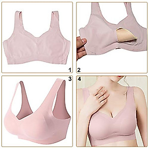 FUNCYboo Bra Pads Inserts 5 Pairs, Bra Inserts Breathable and Removable Bra Cups Inserts for Sport Bra Bikini Inserts (5 Beige)