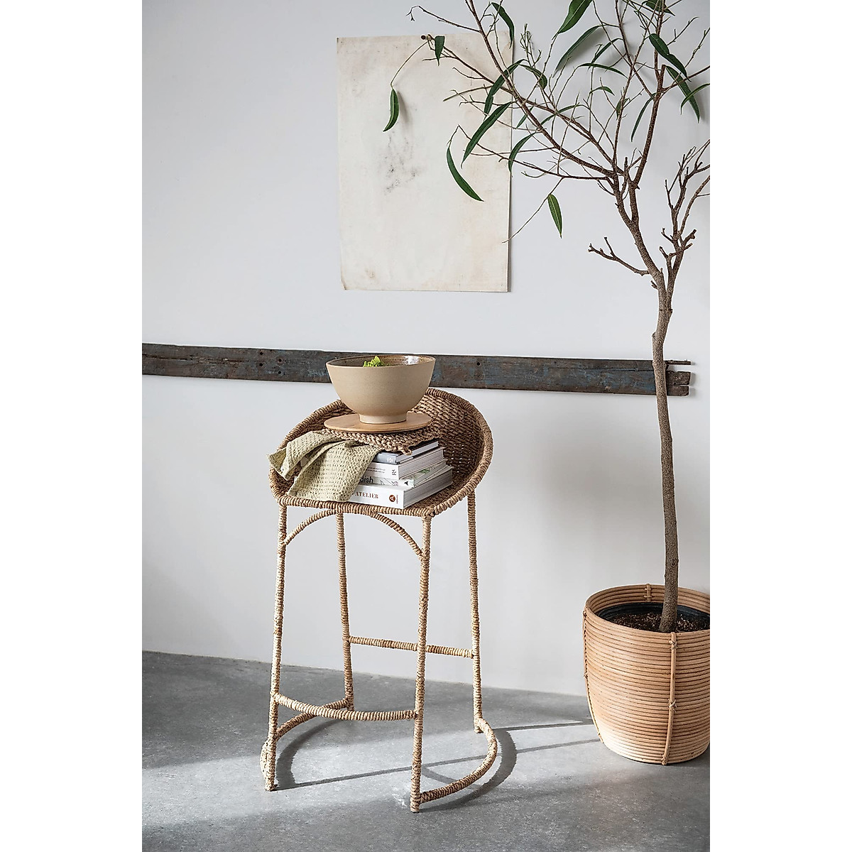 Bloomingville Square Natural Jute Crocheted Pot Holder, 8" Sqaure