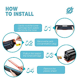 (with Chip) 414a Toner Cartridges 4 Pack Replacement for HP 414A 414 A 414X 414 X Toner Cartridges Works with HP Color Laserj Pro MFP M479fdw MFP M479fdn Enterprise MFP M454dw M454dn M480f W2020A