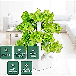 Tower Planting System 16/24/32 Holes Aquaponics Growing System Fruits and Vegetables Aeroponics Kit with Moisturizing Pump, Adapter, Mesh Pots(Size:4columns)