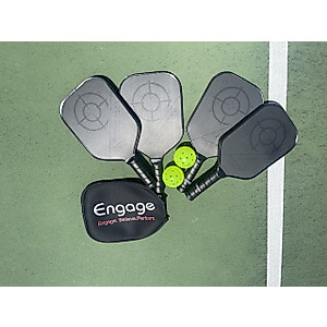 Engage Pursuit MX Graphite Pickleball Paddle – Rough Texture for Long Lasting Spin – Responsive Core for Control and Feel – Standard Grip, Standard Weight (7.9-8.3 oz) - USAP Approved