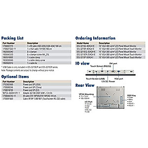 (DMC Taiwan) 15 inches XGA 400 cd/m2 LED Panel Mount Monitor
